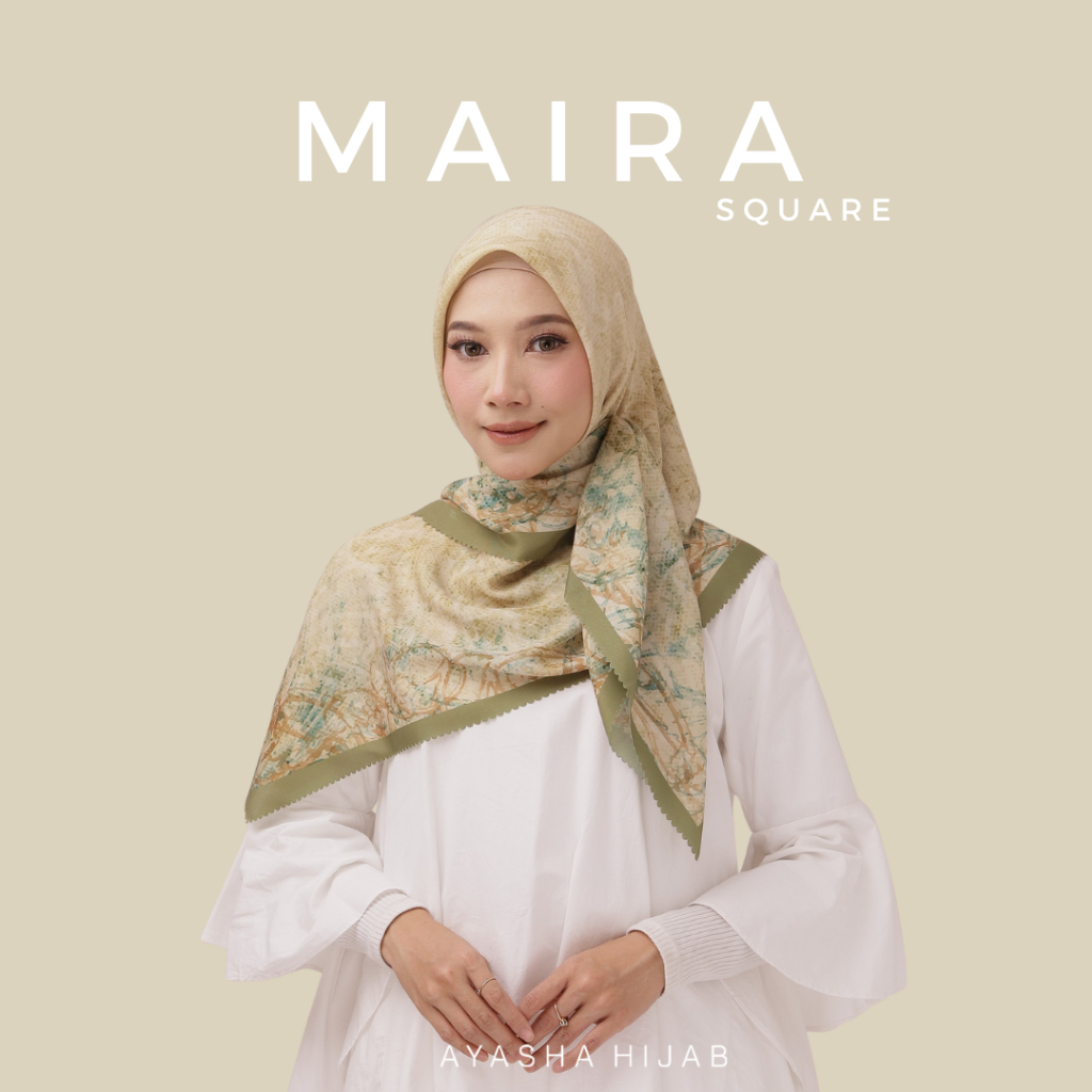 Jual Ayasha Hijab - Square Motif Maira Jilbab Segi Empat Motif 115 x ...