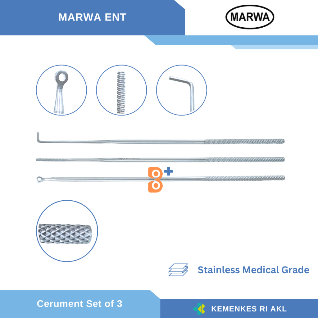 Jual MARWA Cerument Set of 3 / Cerumen Set / Serumen Set THT - Sendok ...