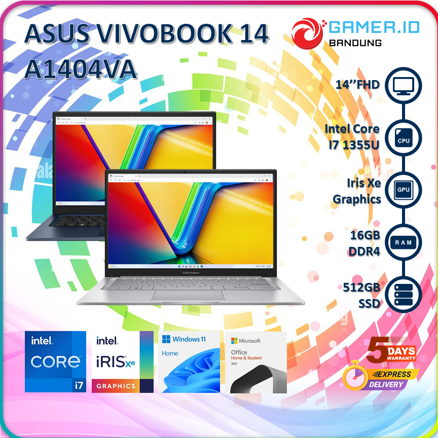 Jual ASUS VIVOBOOK 14 A1404VA I7 1355U 16GB 512GB 14" FHD IPS | Shopee ...
