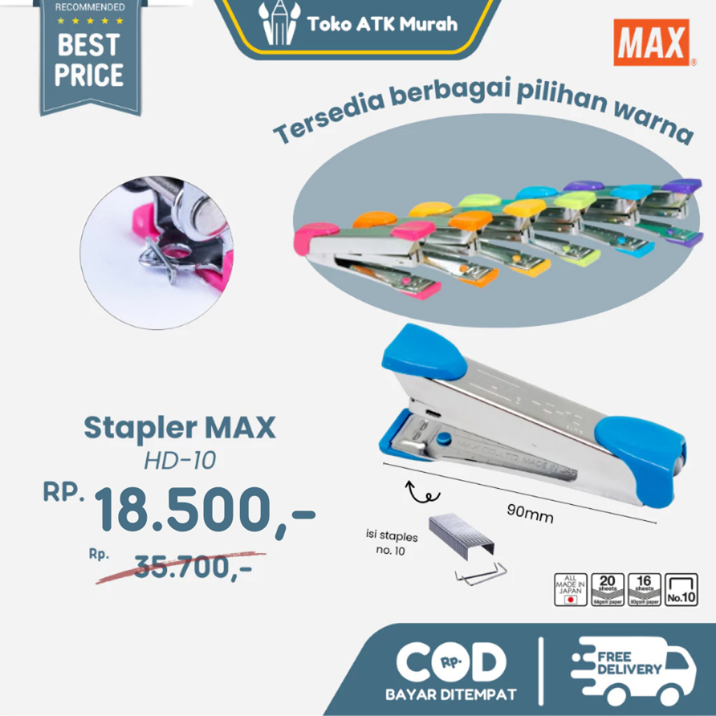 Jual Stapler HD-10 MAX Stepler Hekter Penjilid Kertas | Shopee Indonesia