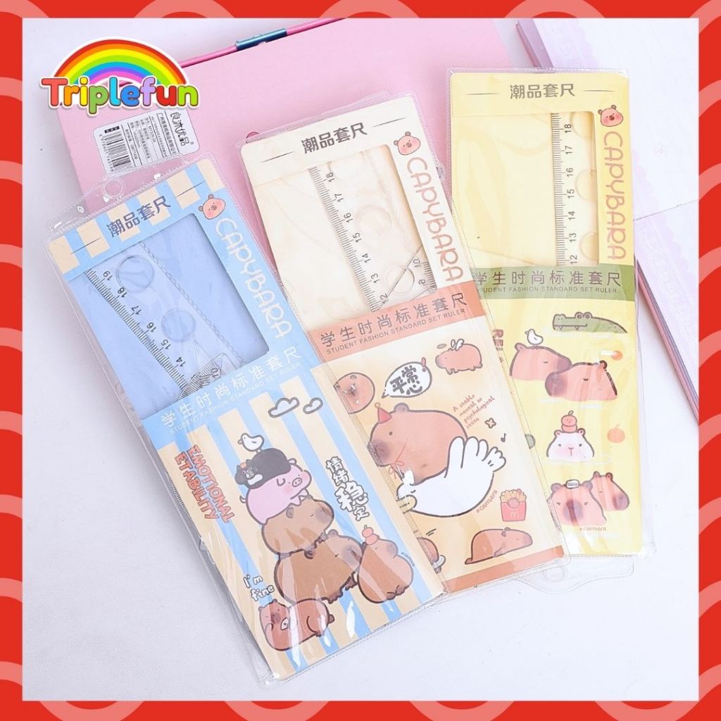 Jual Penggaris Set 4 in 1 Capybara PGG-1915 Rules Multifungsi Garis ...