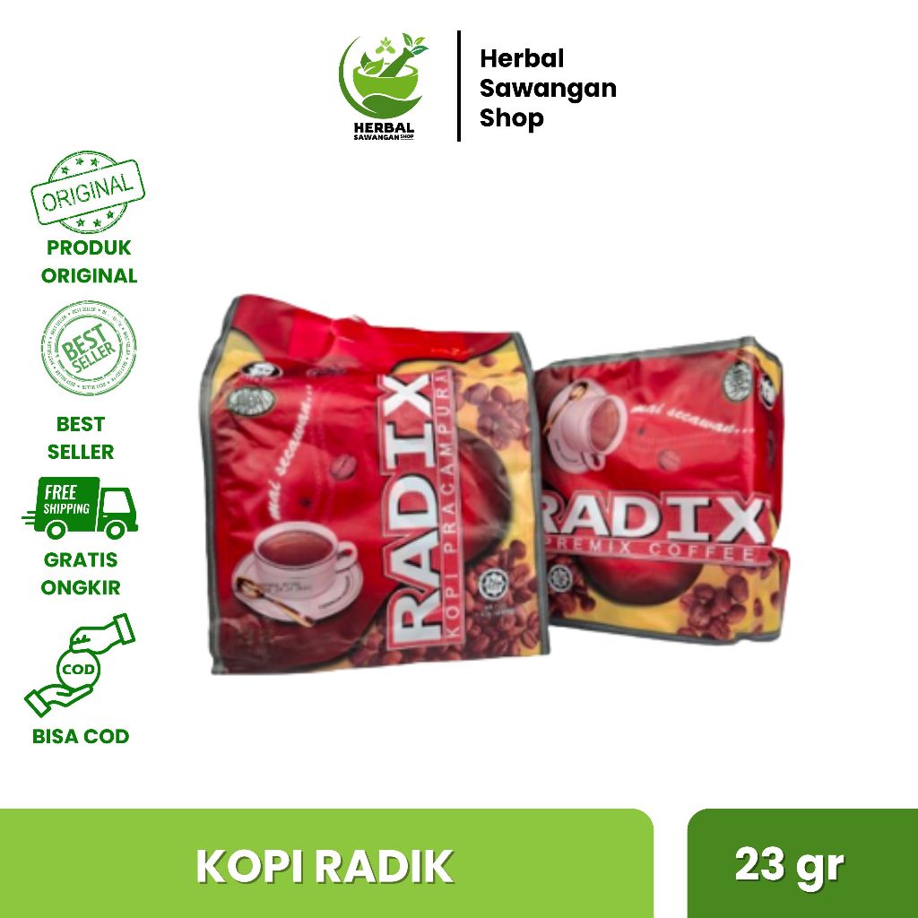 Jual Kopi Radix Premix Coffee Kopi Pracampuran Mai Secawan isi 32Sachet ...