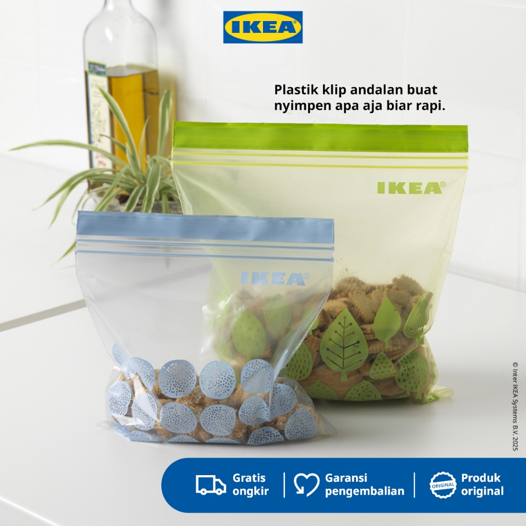 Jual IKEA ISTAD Kantong Plastik Klip Penyimpan 2.5L dan 1.2L Isi 50 pcs | Shopee Indonesia
