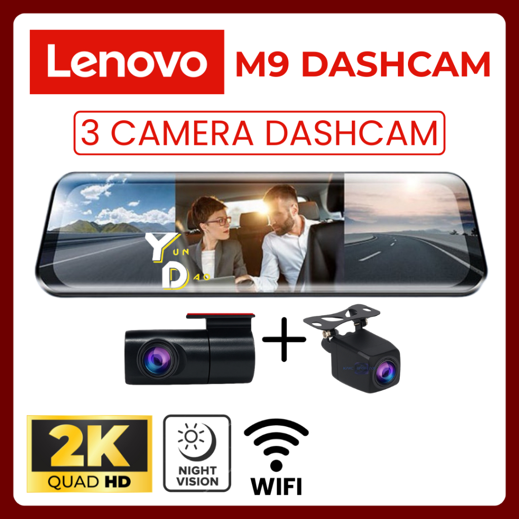 Jual Lenovo M9 3 Kamera Spion Dashcam Mobil Car Camera Original DVR ...