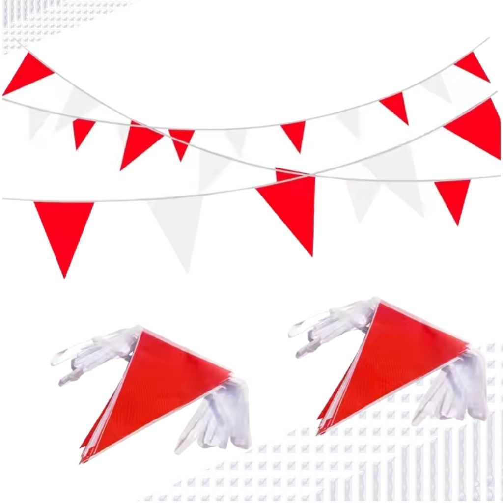 Jual 150 Pcs Bendera Merah Putih Segitiga Kain Hias Gantung Garland 80 Meter Dekorasi 17 Agustus ...