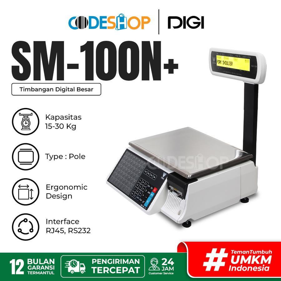 Jual DIGI SM-100N Plus Timbangan Digital Scale Print Label Harga SM100N Timbang Buah Sayur ...