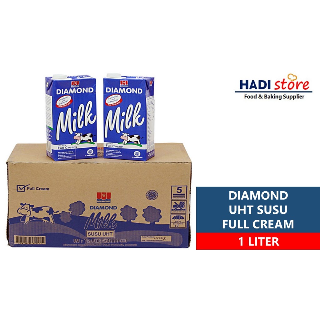 Jual SUSU DIAMOND UHT 1 LITER FULL CREAM KARTON DUS - ISI 12 PCS ...