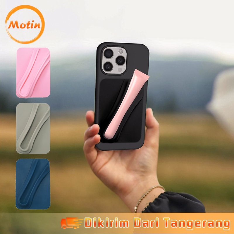 Jual Liptint Case Holder Lip Socket Silicone Phone Holder Dengan Stiker ...