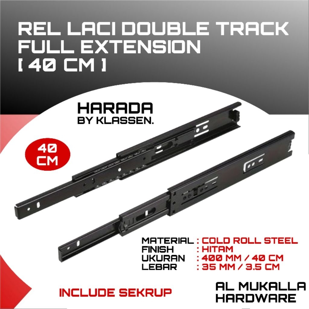 Jual Rel Laci Double Track Full Extansion 40cm - Kuat & Tarikan ...