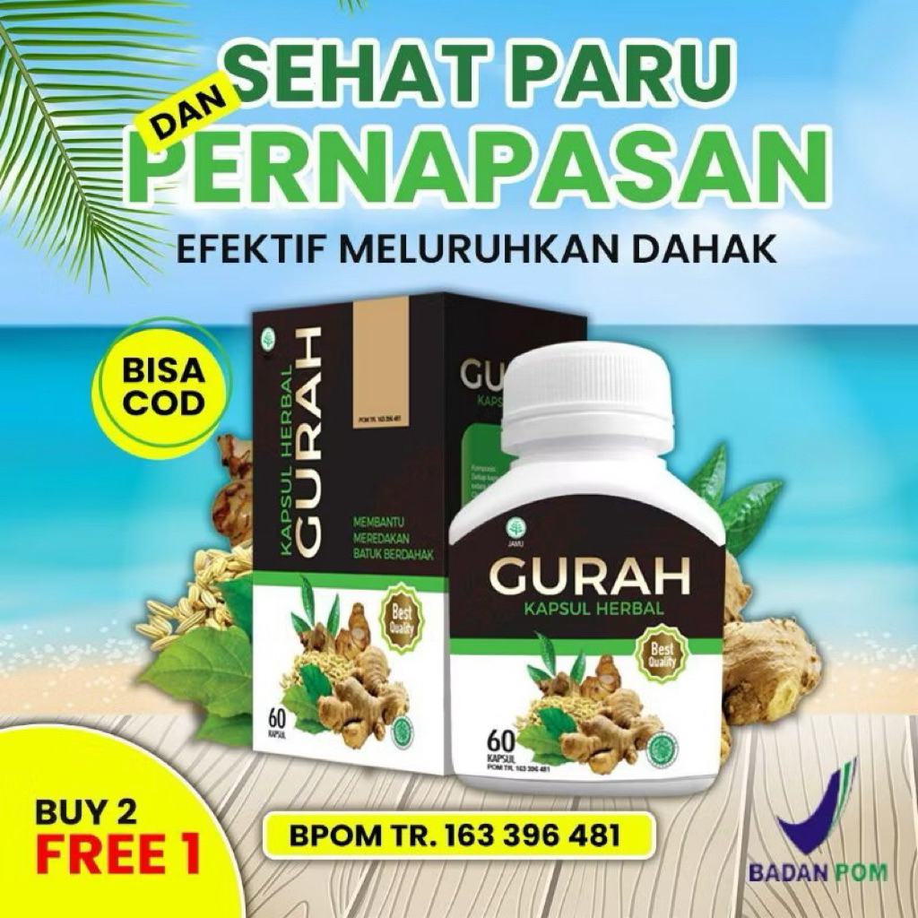 Jual KAPSUL GURAH HERBAL Asli Original Atasi Batuk Menahun, Sesak Nafas ...