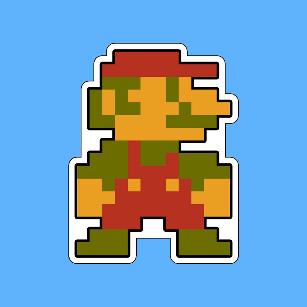 Jual Stiker Game Nintendo 8 Bit Mario Bros Mario Standby Waterproof ...