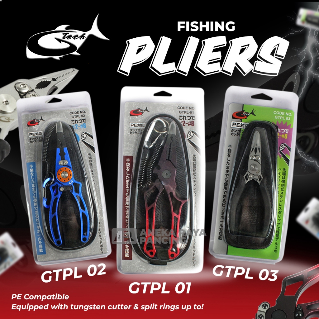 Jual Tang Pancing G-TECH PLIERS FISHING GTPL 01 02 03 | PE Compatible | GTech ARP | Shopee Indonesia