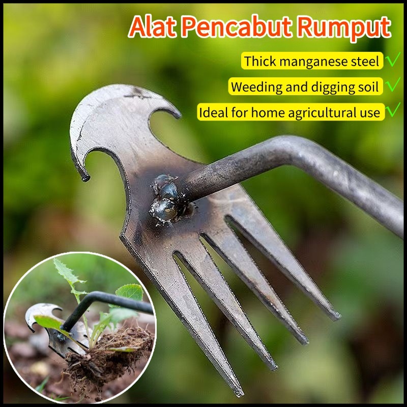 Jual 60CM Alat Pencabut Rumput Liar Alat Garbu Taman Baja Asli Weeding ...