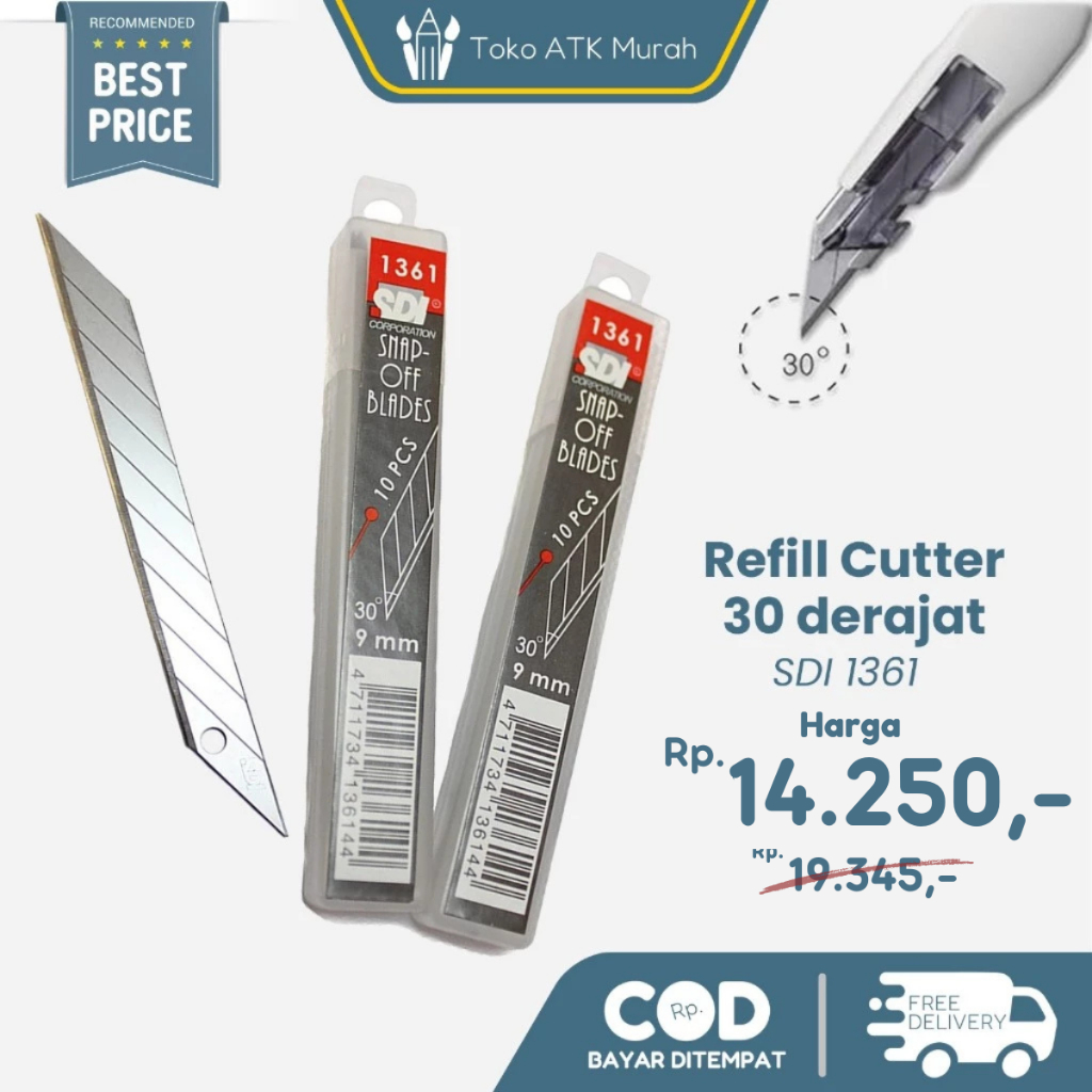 Jual Isi Kater - Refill Cutter SDI 30 derajat 1361 | Shopee Indonesia