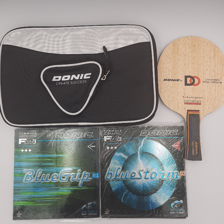 Jual Bat Donic True Carbon plus karet Donic serang Set | Shopee Indonesia