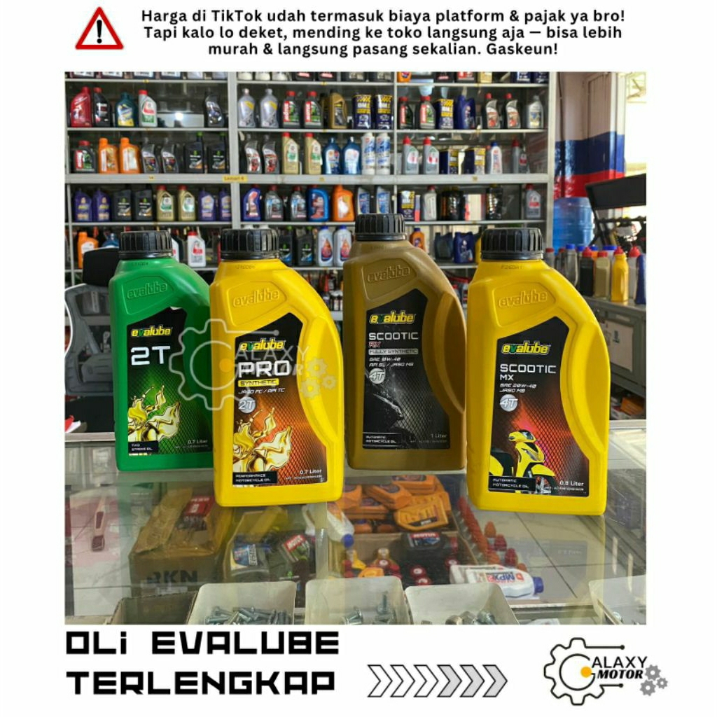 Jual OLI EVALUBE TERLENGKAP OLI MOTOR EVALUBE 2T EVALUBE PRO EVALUBE 4T ...