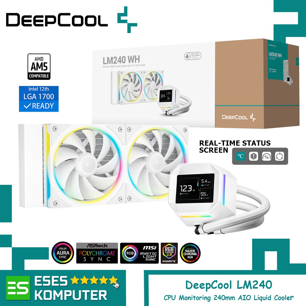 Jual AIO DeepCool LM240 White ARGB Digital | 240mm High Performance ...