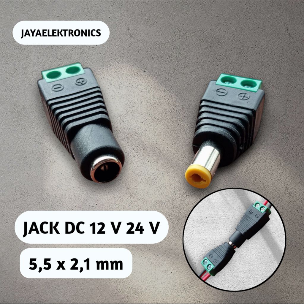 Jual Satu set JACK CONNECTOR DC 12V 24V 48V dengan skrup pengunci ...