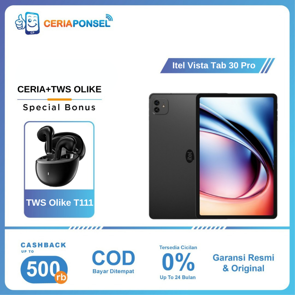 Jual Itel Vista Tab 30 Pro 8/256GB, Helio G99 Ultimate 7mm 13" FHD+ IPS ...