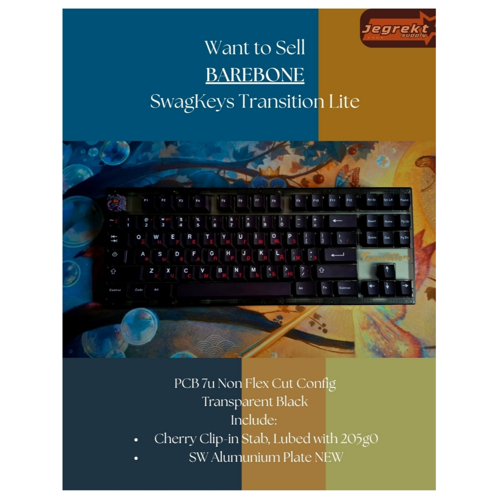 Jual BAREBONE Keyboard SwagKeys Transition Lite TKL - Transparent Black ...