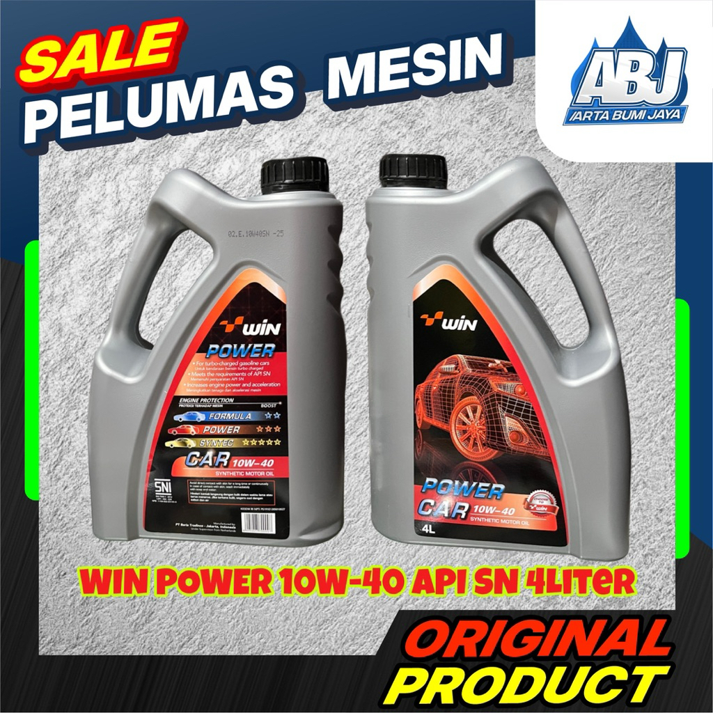 Jual Oli Mobil Win Power Car 10W-40 API SN 4Liter | Shopee Indonesia
