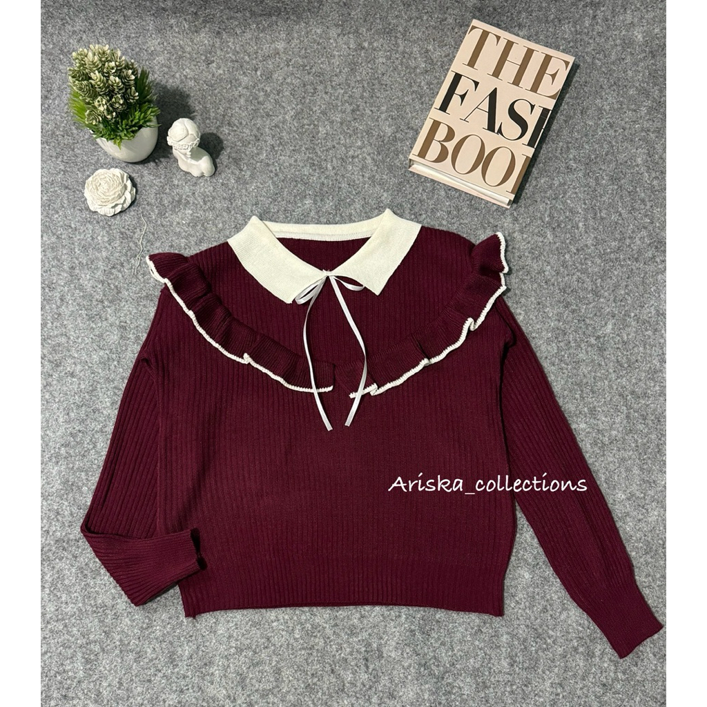 Jual Cardigan Rajut Merah Maroon Premium Edisi Kemerdekaan-Atasan/Outer ...