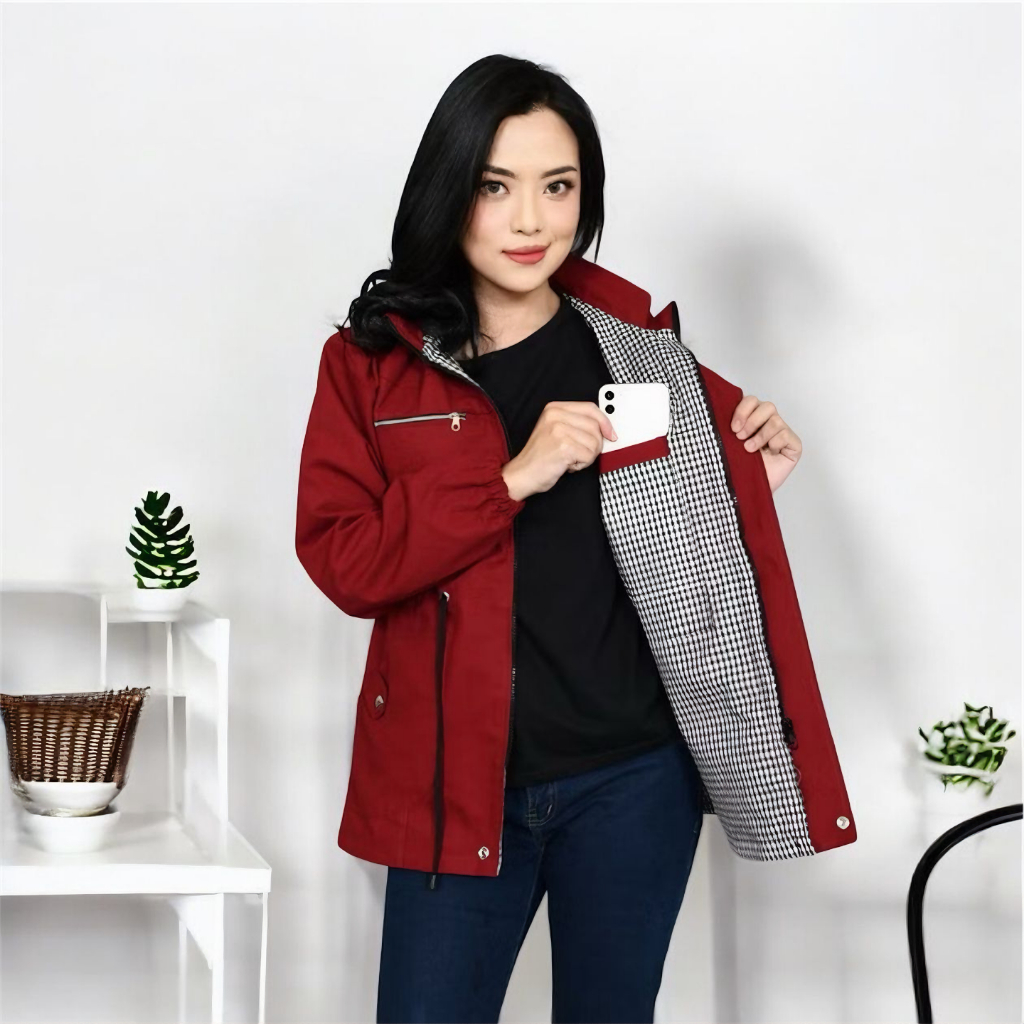 Jual Jaket Parka Wanita Premium Korean Style Baby Canvas Kekinian Warna ...