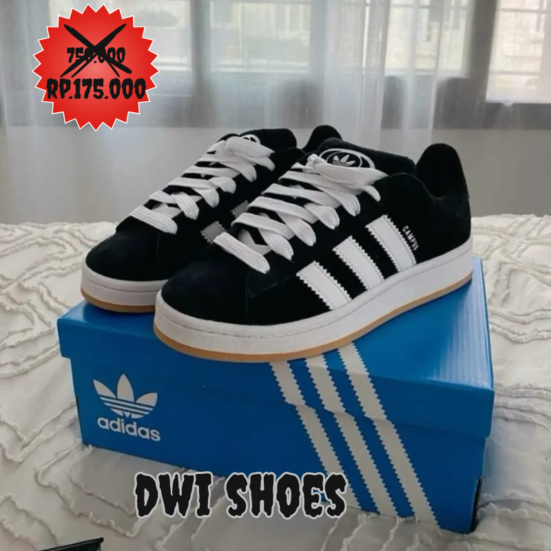 Jual Sepatu Casual Campus 00s Black White Suede Unisex Sepatu Sekolah ...