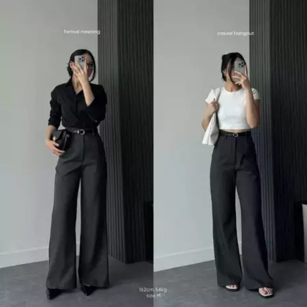 Jual ETTA PANTS Semiwol Premium Highwaist - Highwaist Kulot Cutbray ...