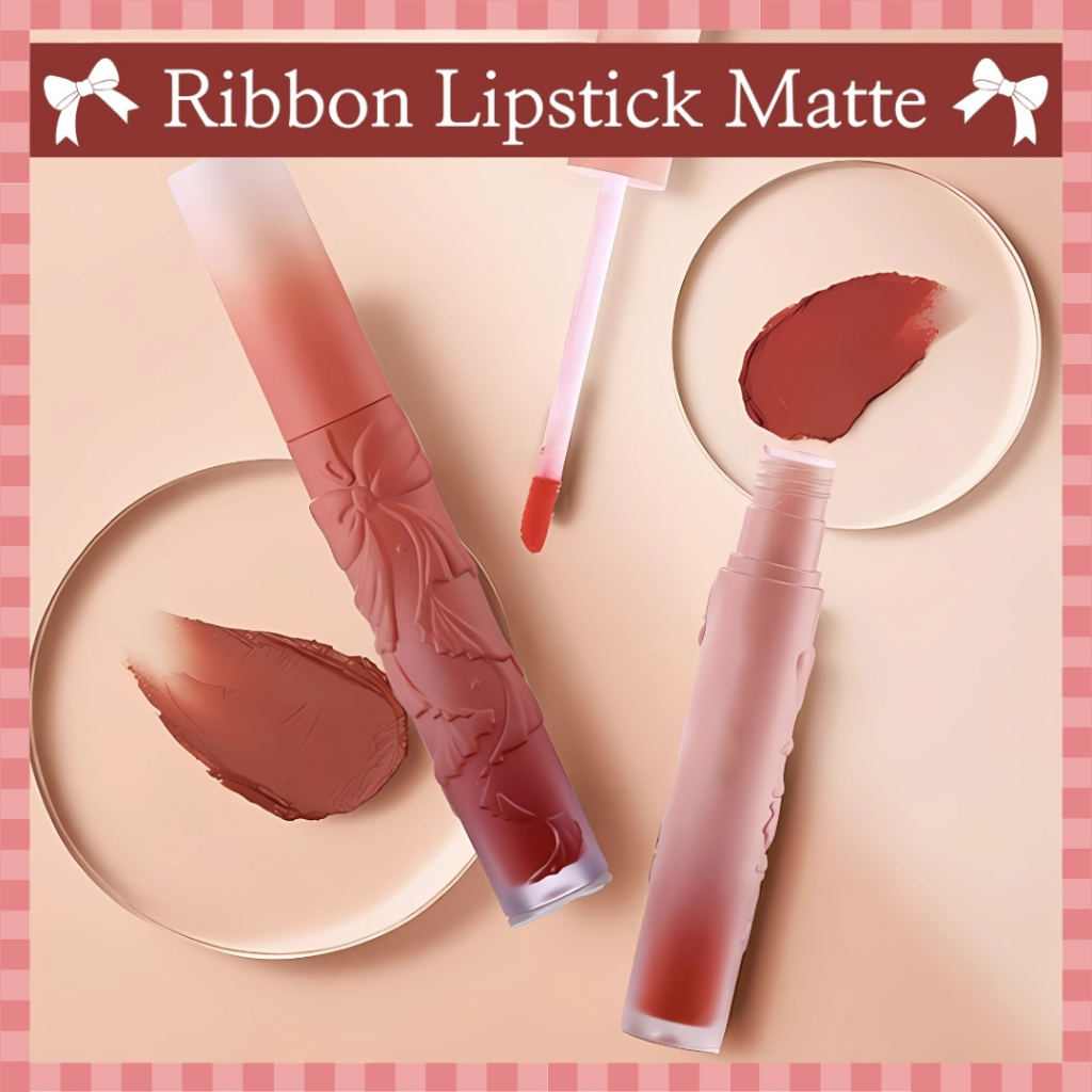 Jual Lip Glaze Ribbon Lipstik Lip Gloss Lipstick Waterproof Tahan Lama ...