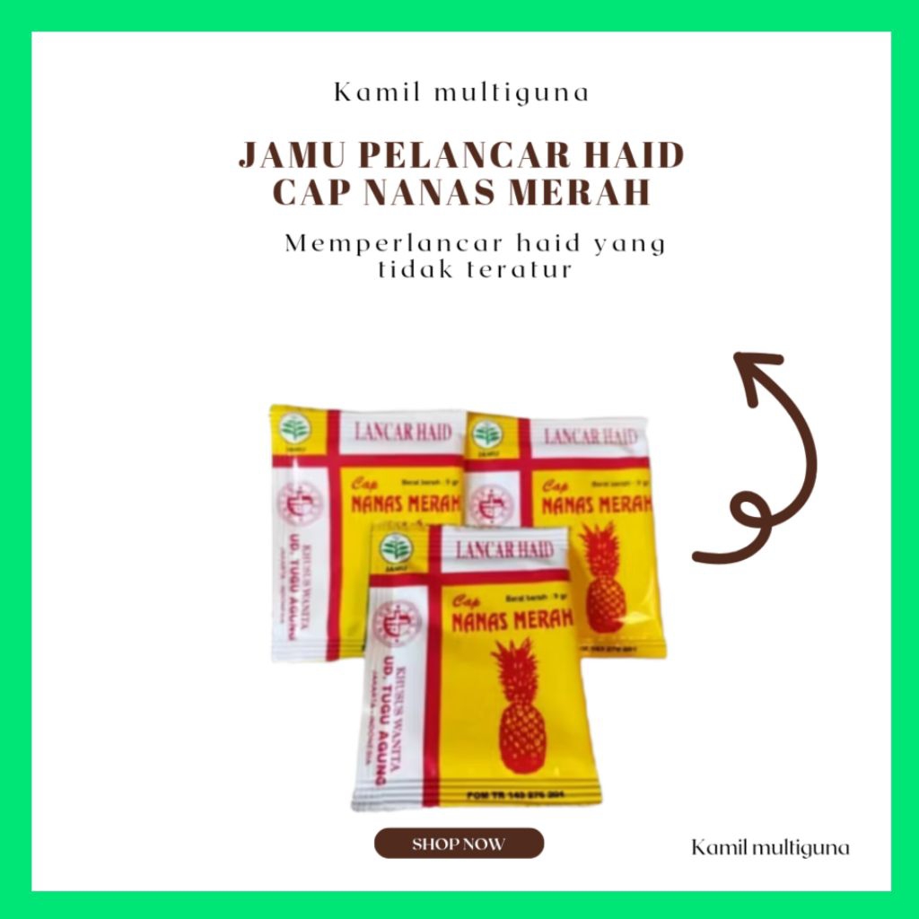 Jual BPOM JAMU LANCAR HAID CAP NANAS MERAH ASLI ORIGINAL JAMU NANAS ...