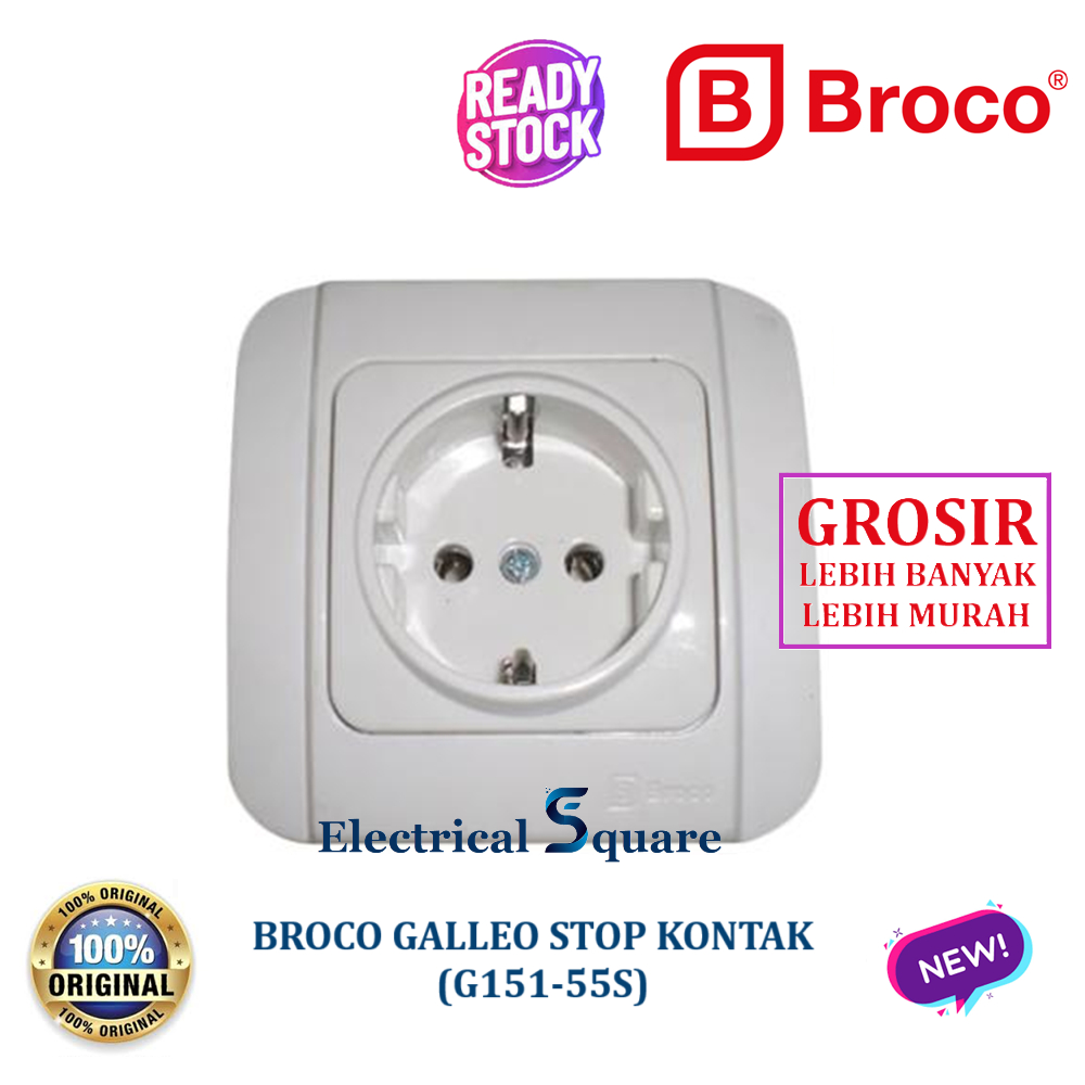 Jual (GROSIR) Stop Kontak Arde Broco Galleo Putih G151-55S Tempat ...
