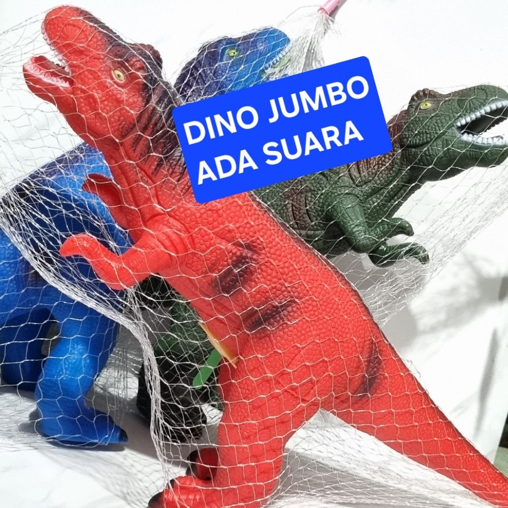 Jual mainan dino dinosaurus TIREK TIRANOSAURUS JUMBO KARET ADA SUARA ...