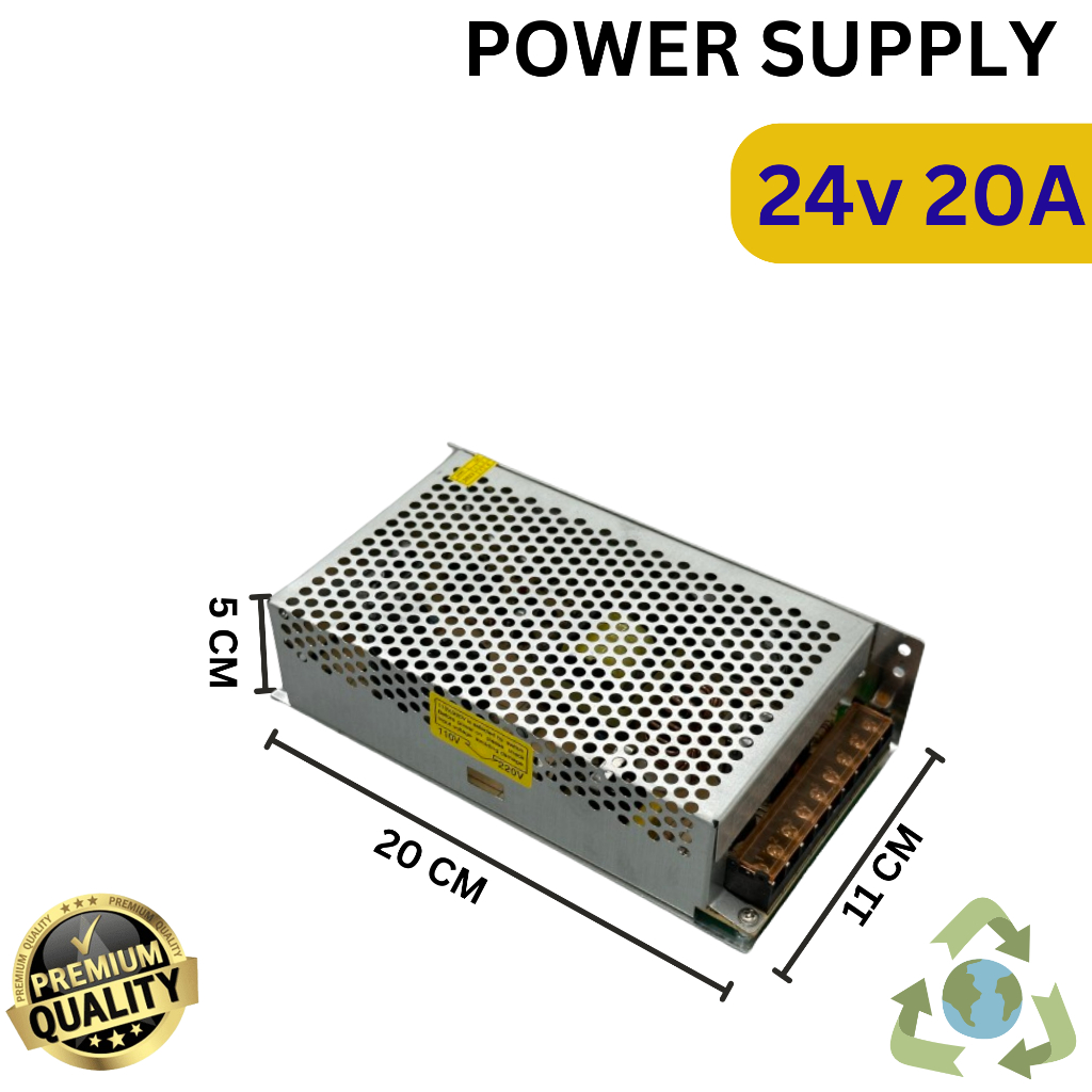 Jual Switching Power Supply PSU 24V 20A High Quality, 24 Volt 20 Ampere Cooling Fan Jaring ...