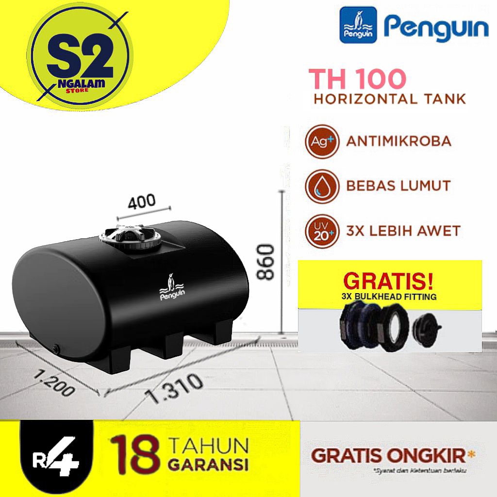 Jual Tandon Air - PENGUIN TANGKI HORIZONTAL TH 100 (Invoice) | Shopee ...