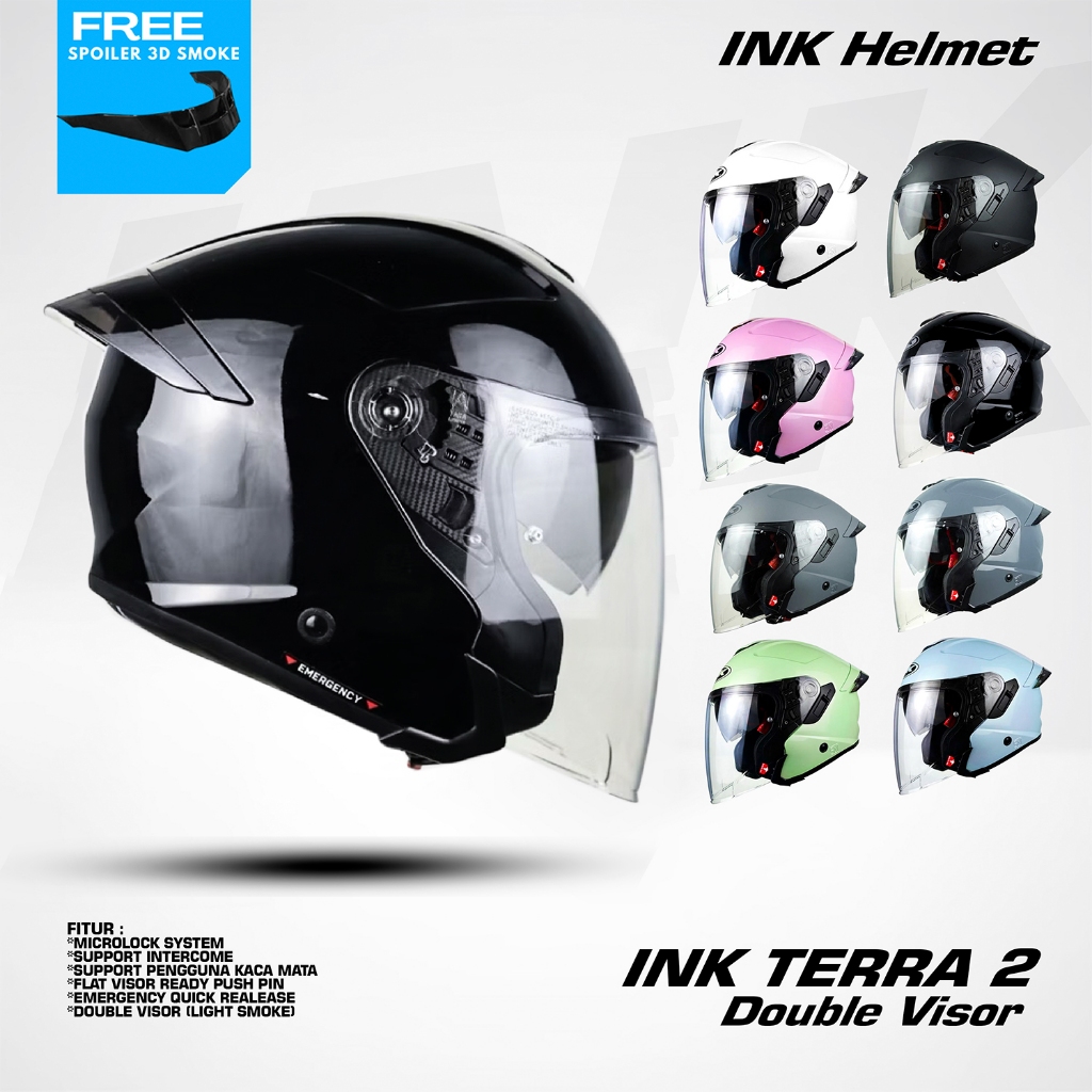 Jual HELM INK TERRA 2 SOLID MATCHA GREEN PULL WARNA ORIGINAL | Shopee ...