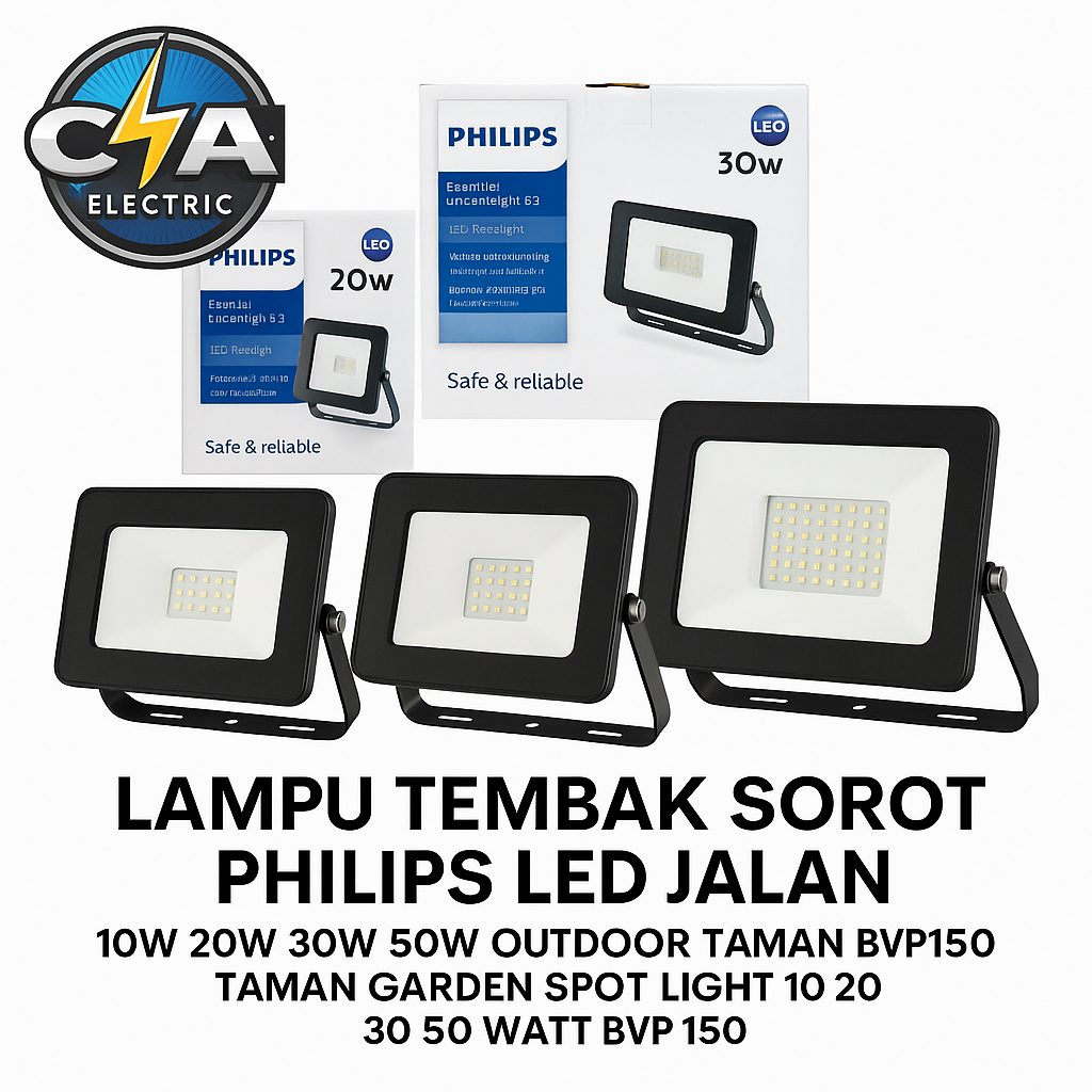 Jual Lampu tembak sorot philips led jalan 10w 20w 30w 50w outdoor taman bvp150 taman garden spot ...