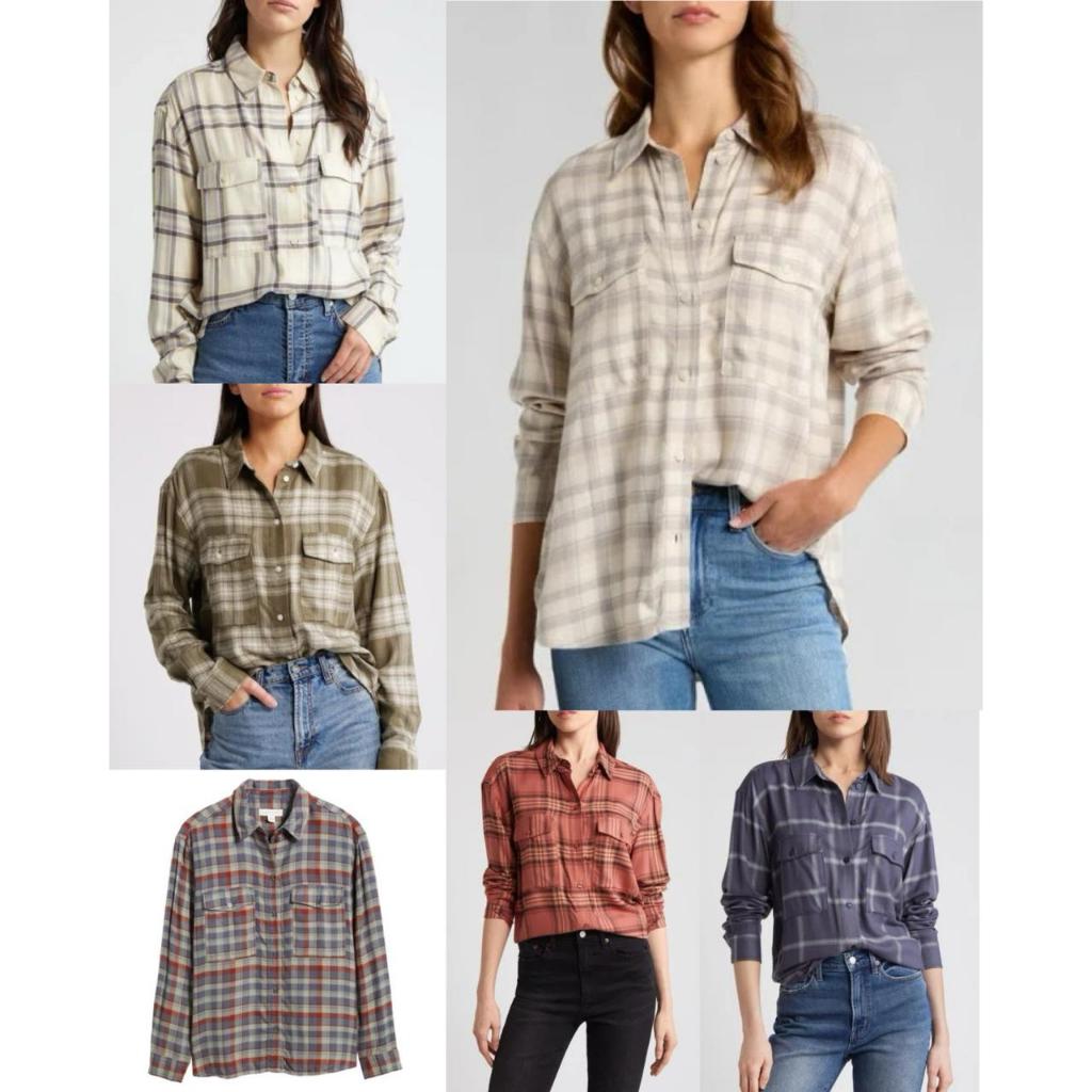 Jual Kemeja Flannel Oversize Wanita Treasure & Bond Boxy Plaid Flannel ...
