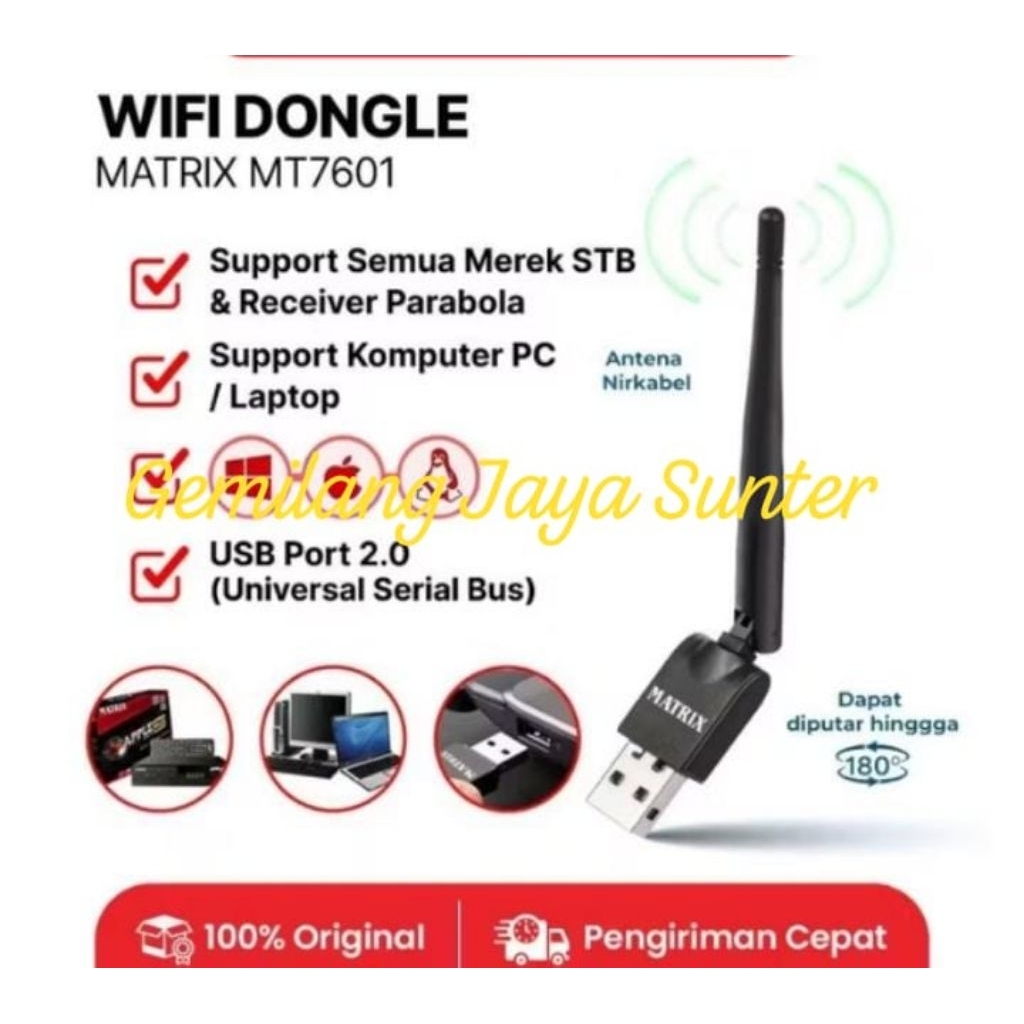 Jual Wifi Dongle USB Set Top Box DBV T2 STB Matrix MT7601 150Mbps ...
