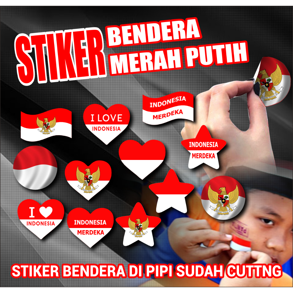 Jual Stiker Bandera merah putih tempel pipi dll sudah cutting volb ...