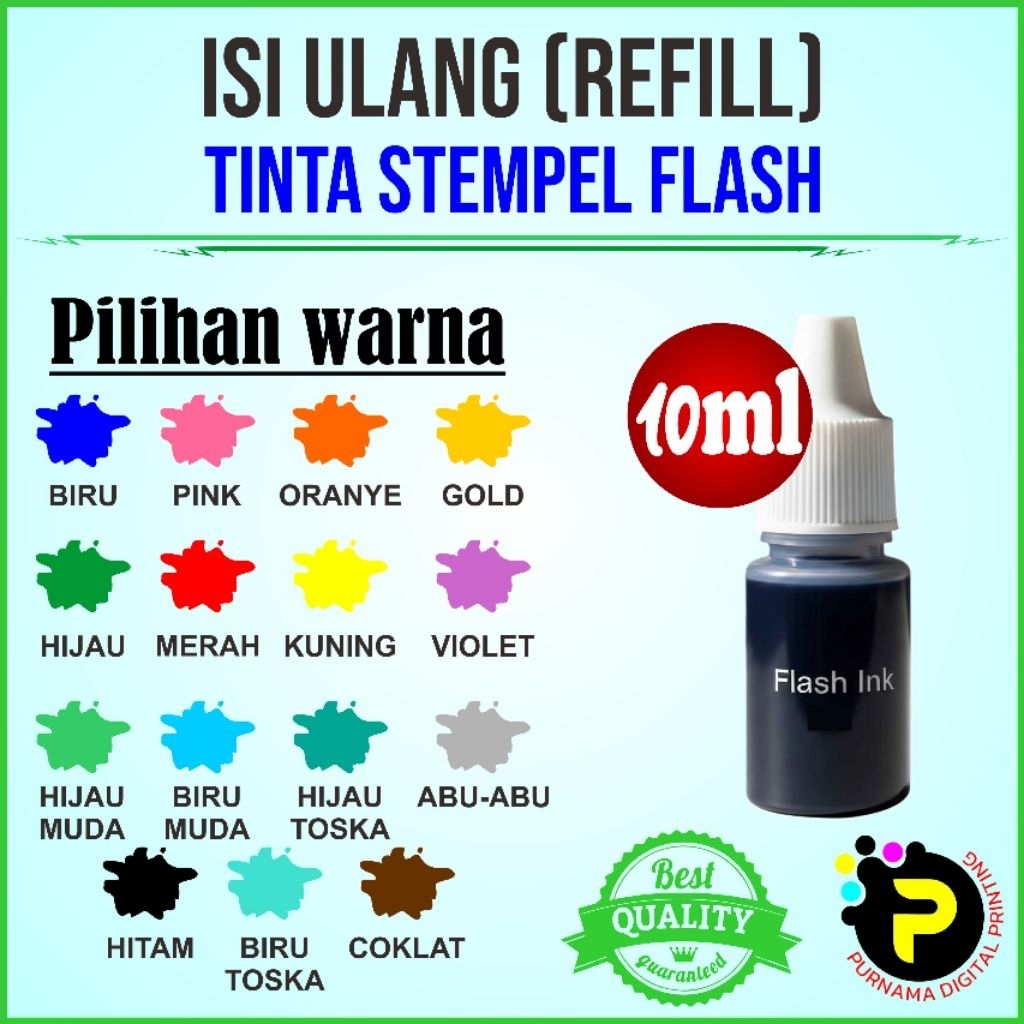 Jual Tinta Stempel Flash Warna Tanpa Bak Tinta | Stempel Otomatis ...
