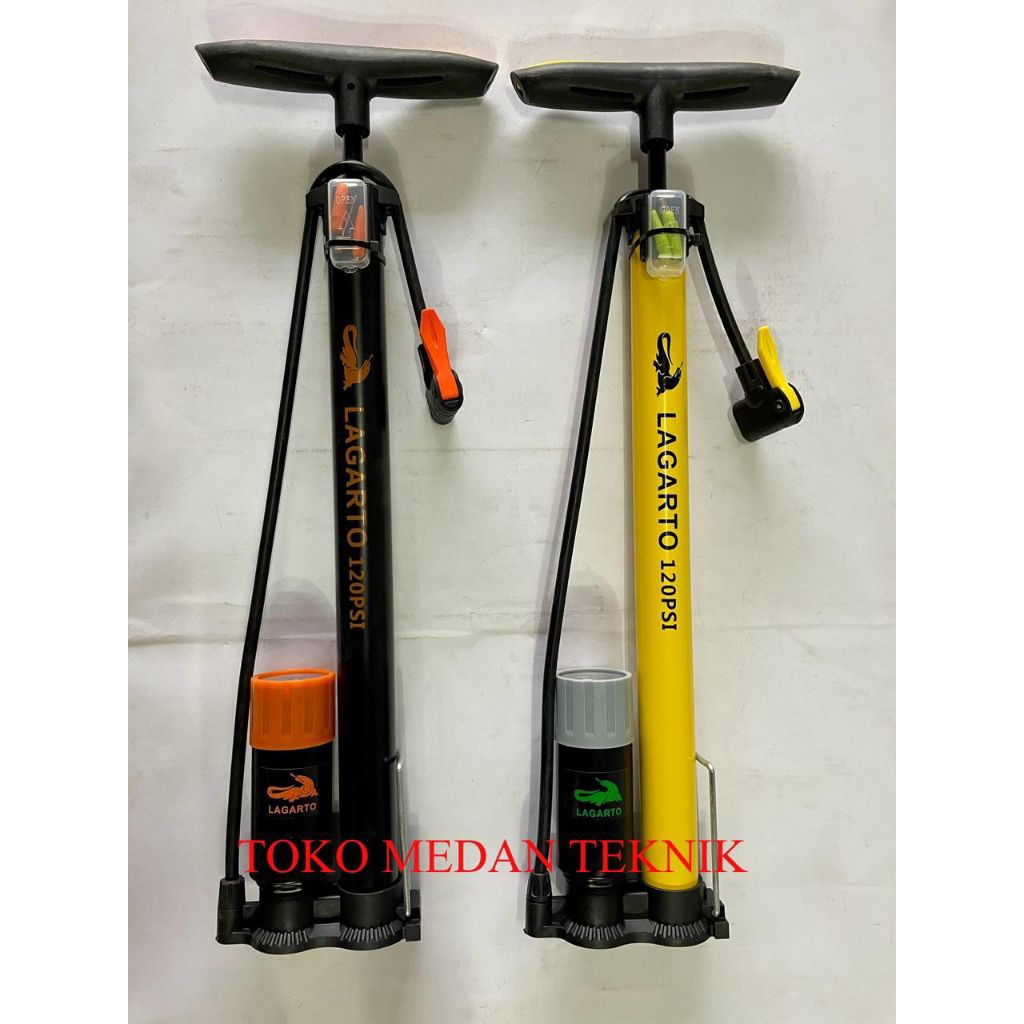 Jual POMPA TABUNG BAN ANGIN SEPEDA / MOTOR / MOBIL LAGARTO + METERAN ...