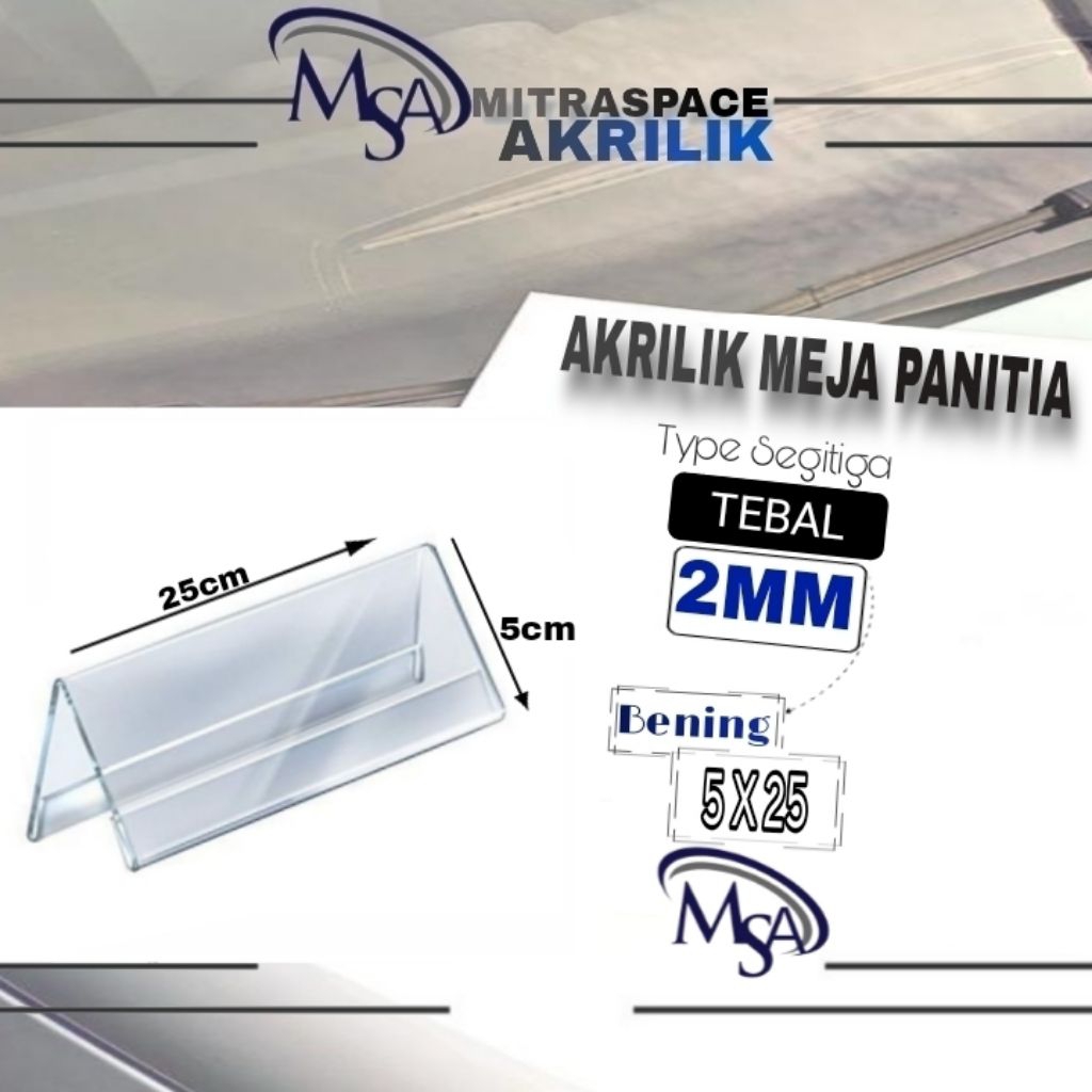 Jual Akrilik Papan Nama Meja Panitia type segitiga uk 5x25cm Acrylic ...