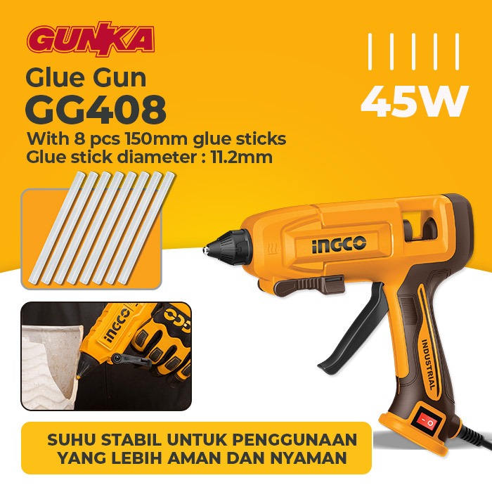 Jual Glue Gun (140W) INGCO GG408 Mesin Alat Pemanas Tembakan Lem Tembak ...