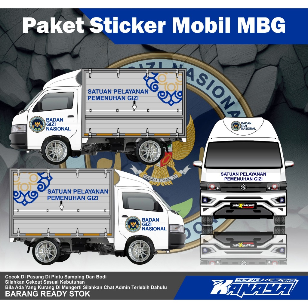 Jual STICKER MOBIL OPERASIONAL MAKAN BERGIZI GRATIS MOBIL BOX NEW CARRY ...
