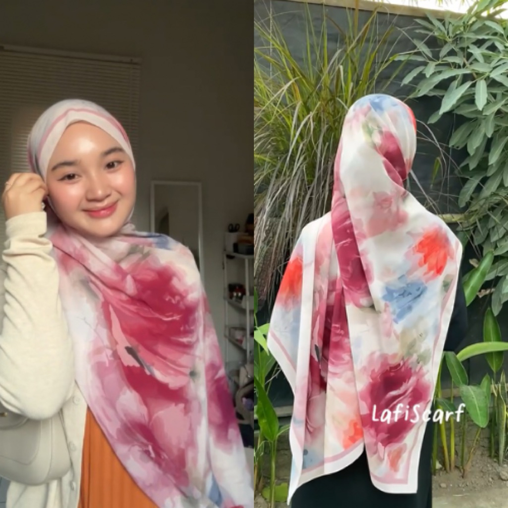 Jual lafiScarf Hijab Pashmina Printing Jilbab Turki | Shopee Indonesia