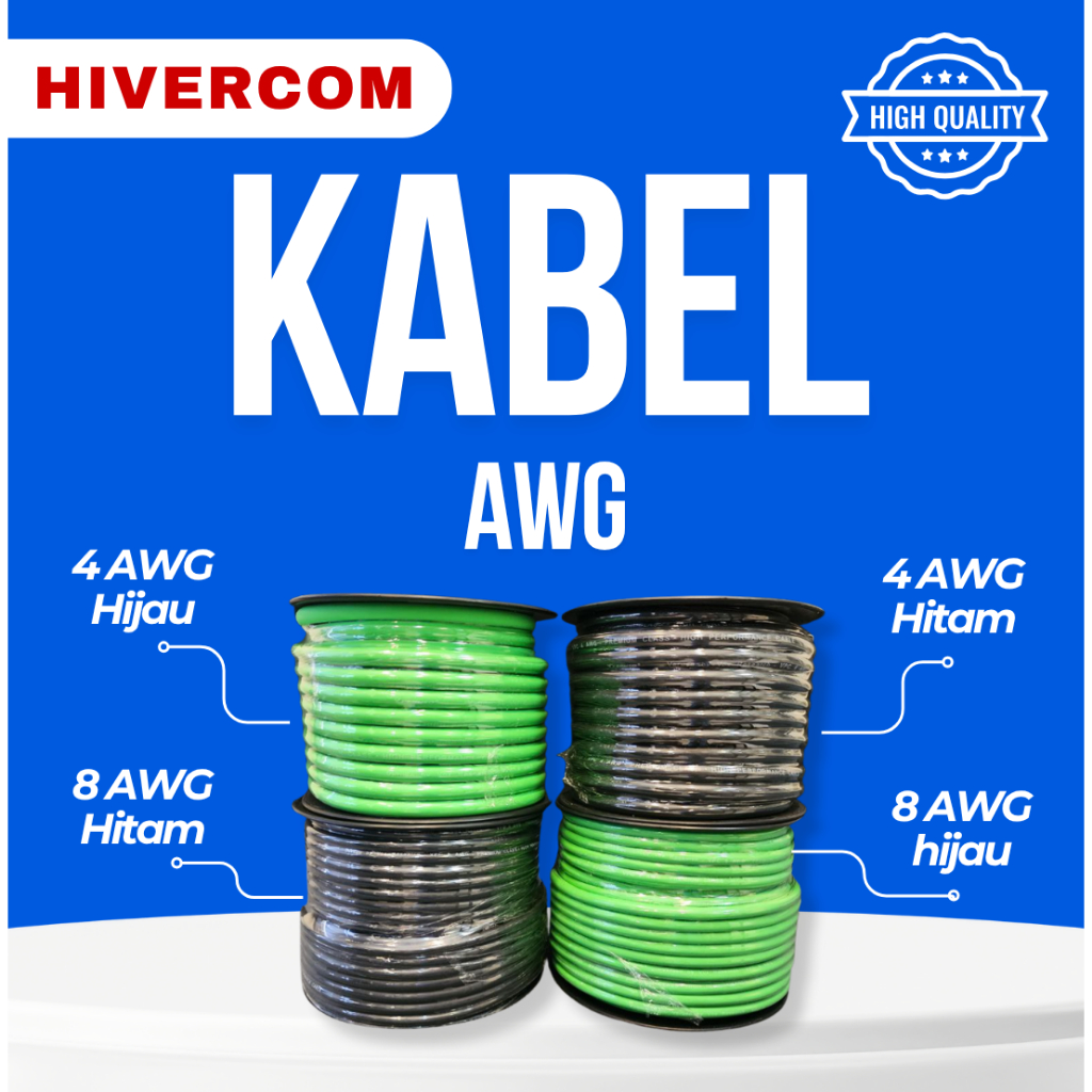 Jual HIVERCOM Kabel AWG Audio 4 AWG/8 AWG VPC 4GD dan VPC 8GD warna Hitam/Hijau High Quality ...