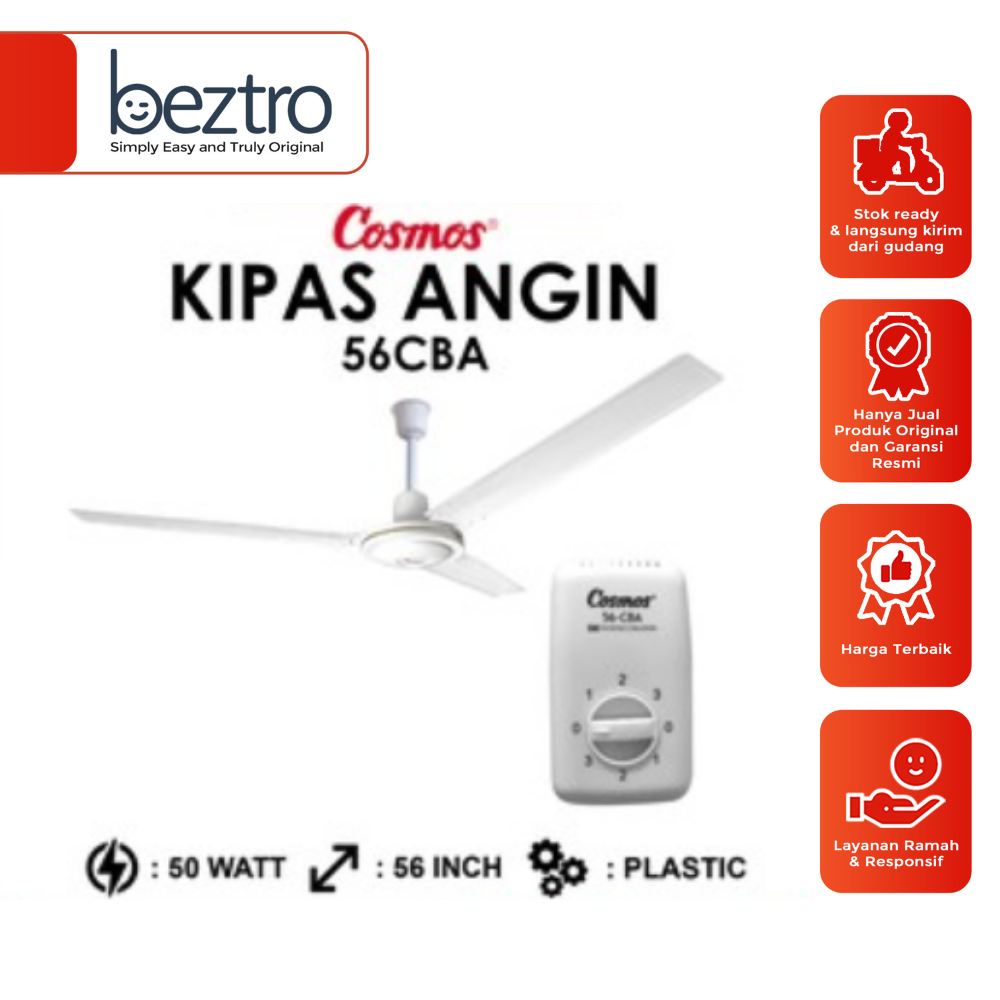 Jual Cosmos Ceiling Fan 56 inch 56CBA Kipas Angin Plafon 56-CBA ...