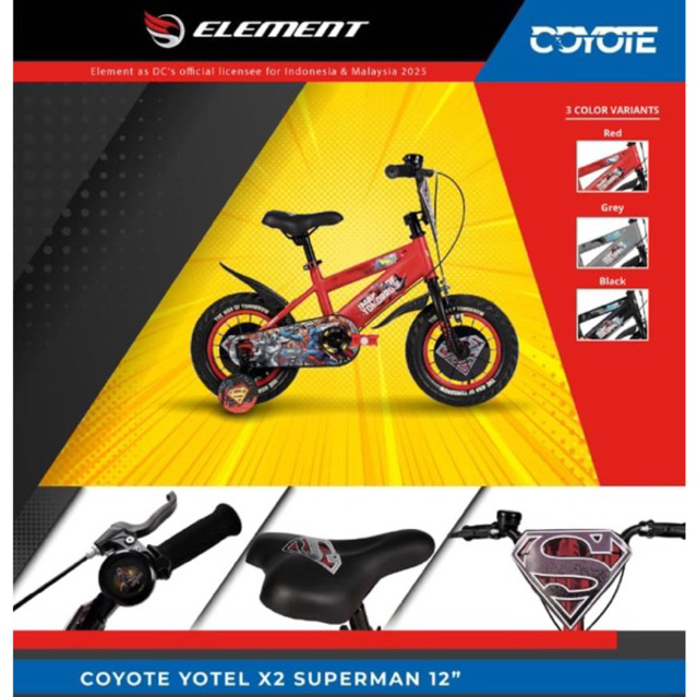 Jual Sepeda Anak Coyote Yotel X2 Superman kids bike bicycle | Shopee ...