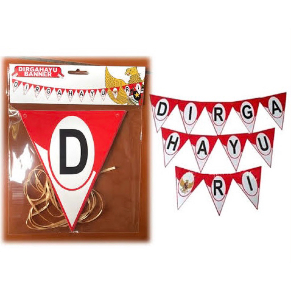 Jual banner flag dirgahayu ri / bunting flag hut ri / hiasan 17 an ...